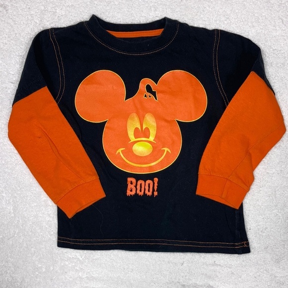 Disney | Shirts & Tops | 52 Disney Halloween Mickey Mouse Boo Long ...